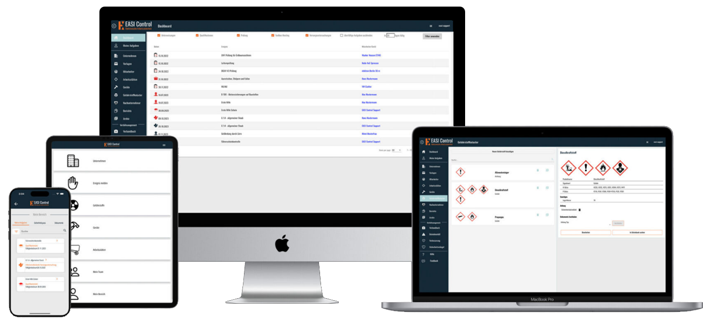 Arbeitsschutz-Software für die Baustelle mit EASI control